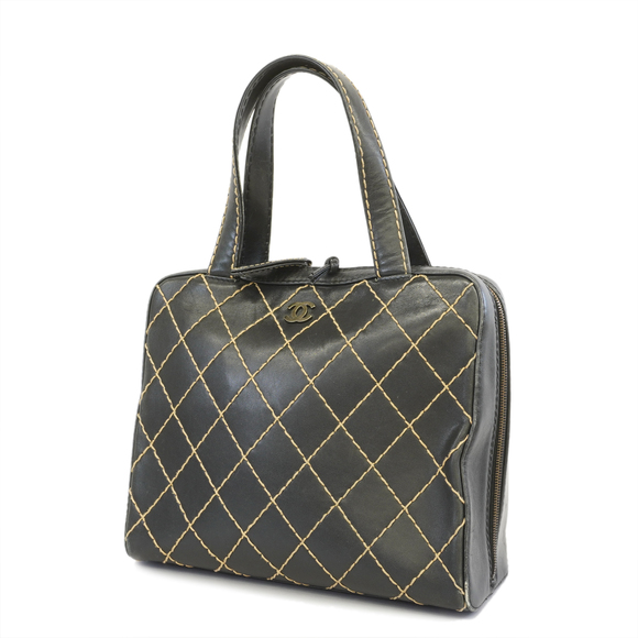 CHANEL | Bags | Auth Chanel Wild Stitch Womens Leather Tote Bag Black ...